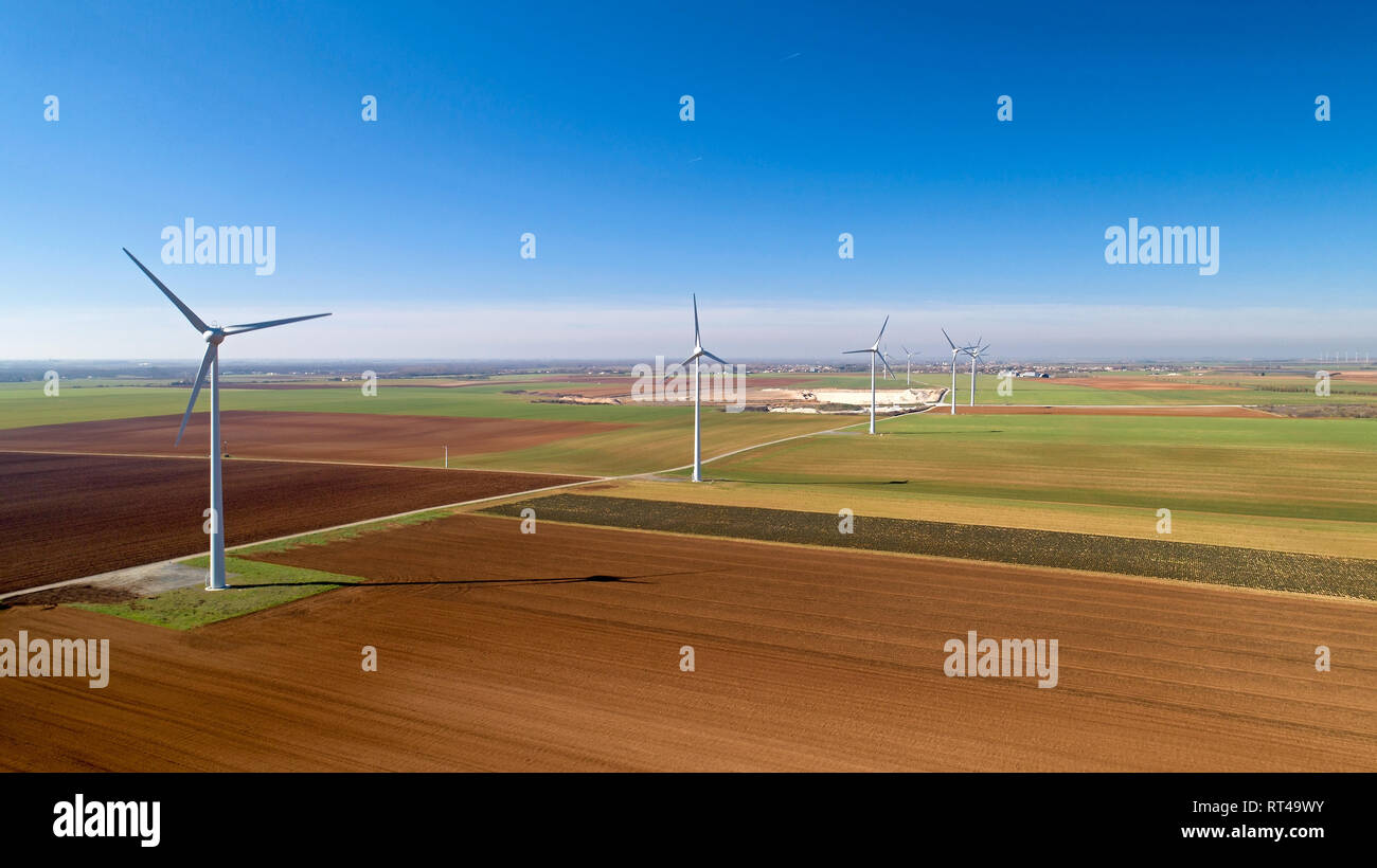 Wind turbines in the fields, Le Langon, France Stock Photo - Alamy
