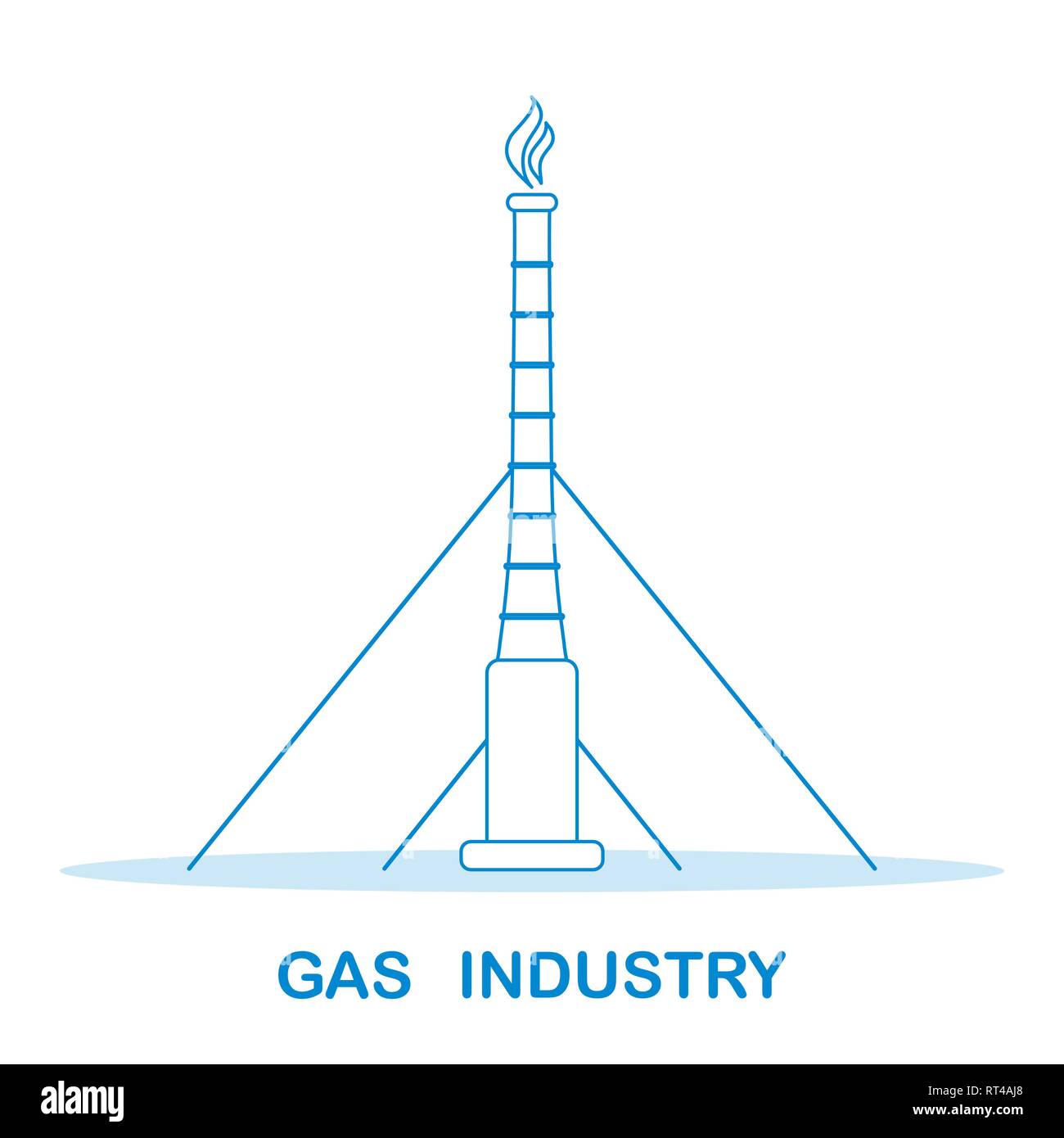 Vector illustration with equipment for gas production. Gas industry ...