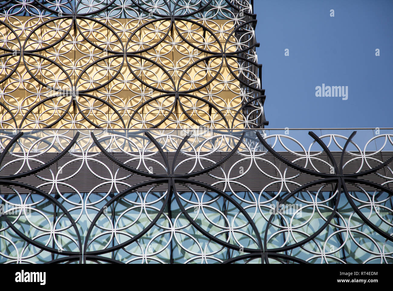 Outside of Birmingham Library, in Birmingham City Centre on a summers ...