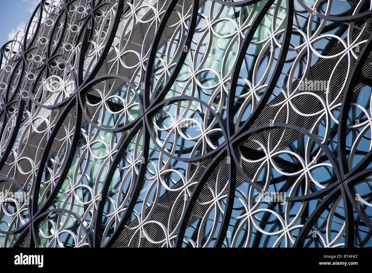 Outside of Birmingham Library, in Birmingham City Centre on a summers ...