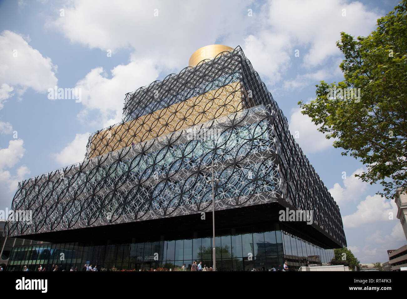 Outside of Birmingham Library, in Birmingham City Centre on a summers ...