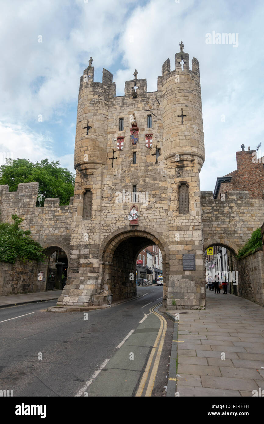 Micklegate Bar, part of the Roman City Walls, viewed from outside the ...