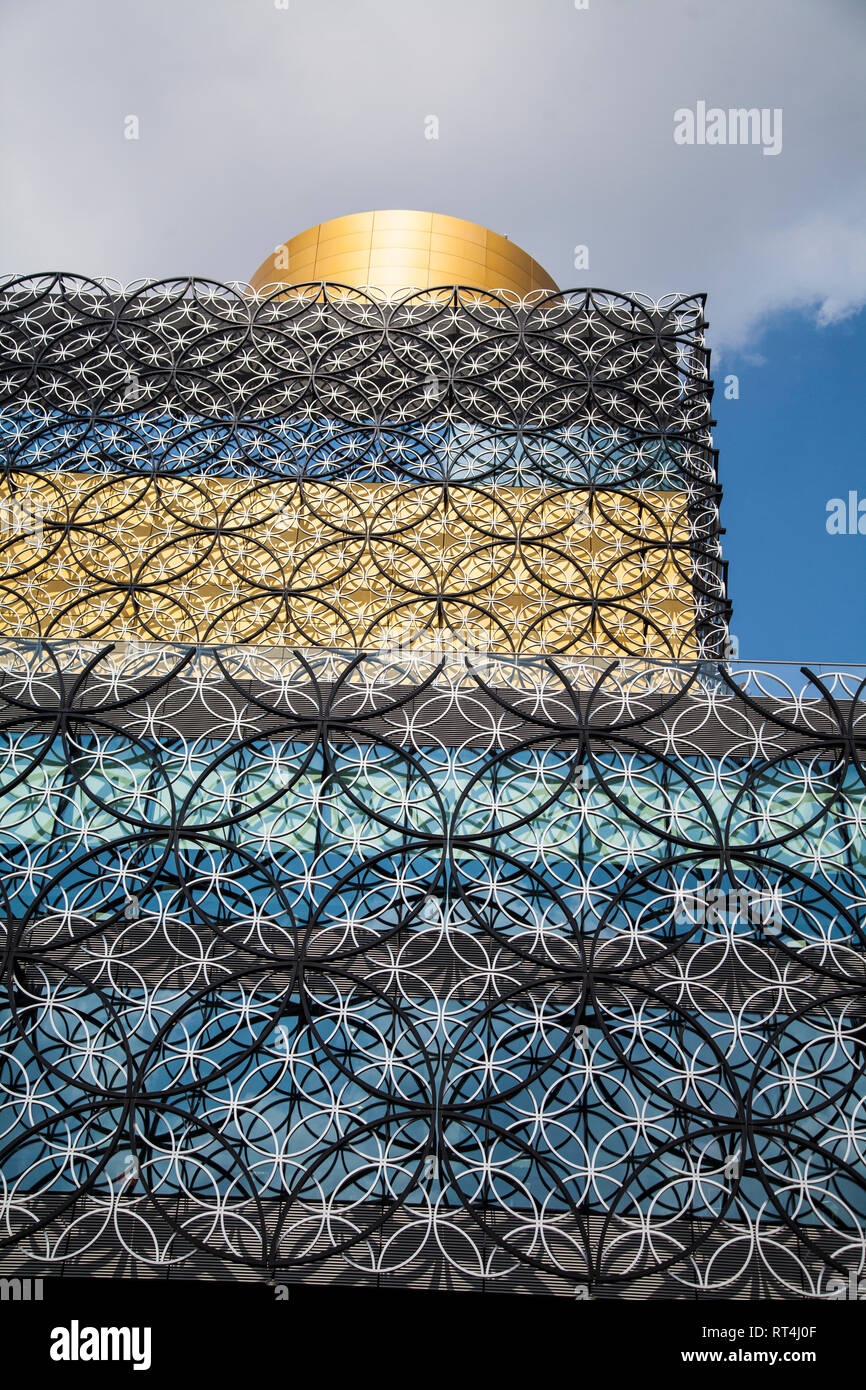 Outside of Birmingham Library, in Birmingham City Centre on a summers ...
