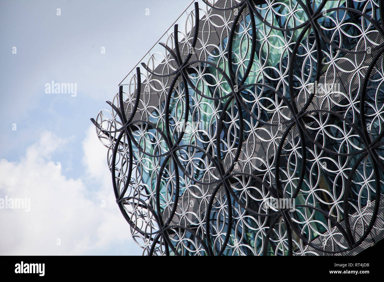 Outside of Birmingham Library, in Birmingham City Centre on a summers ...