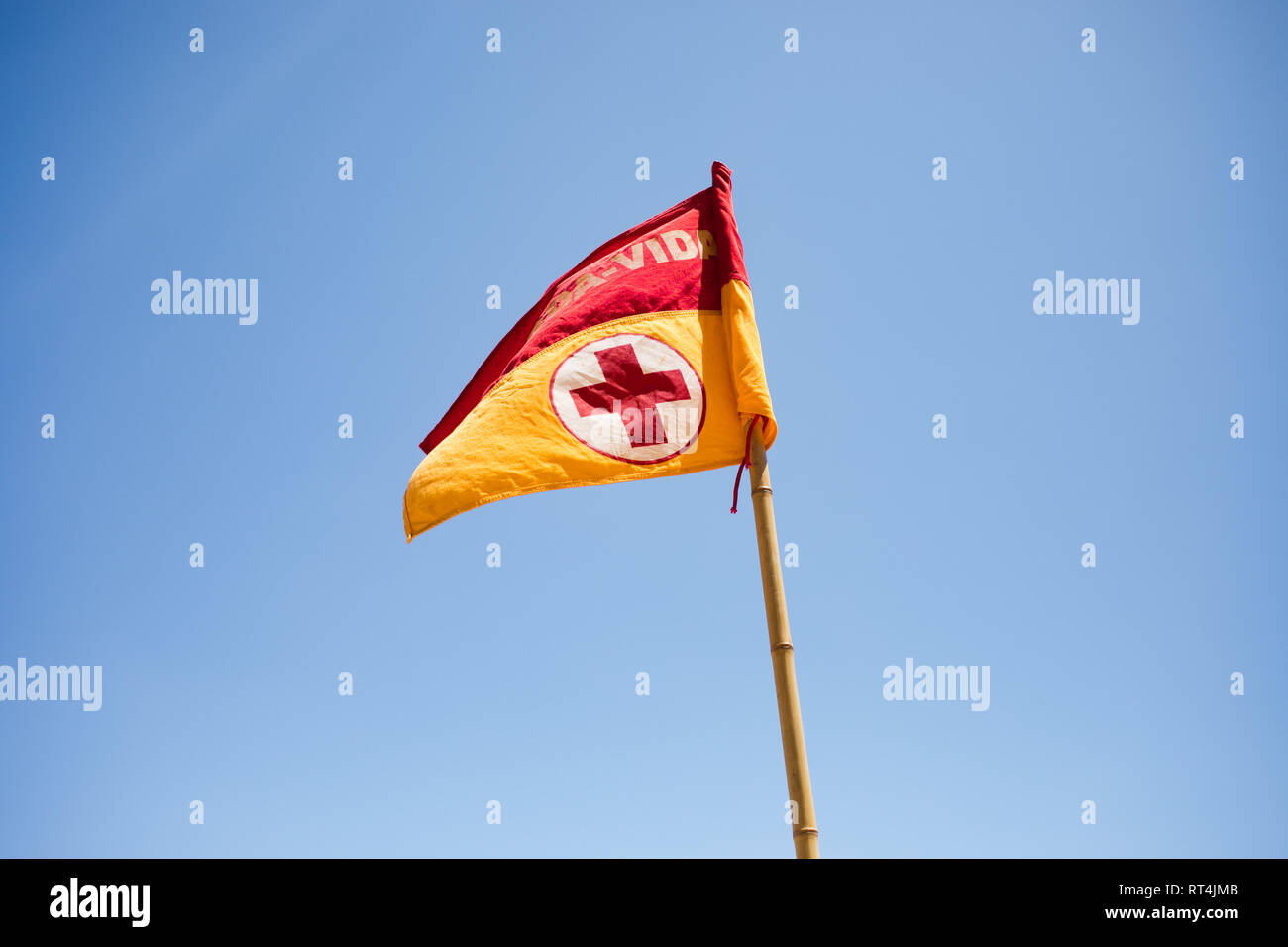 Flag of the life saving crew on f Fernando de Noronha, an Island off ...