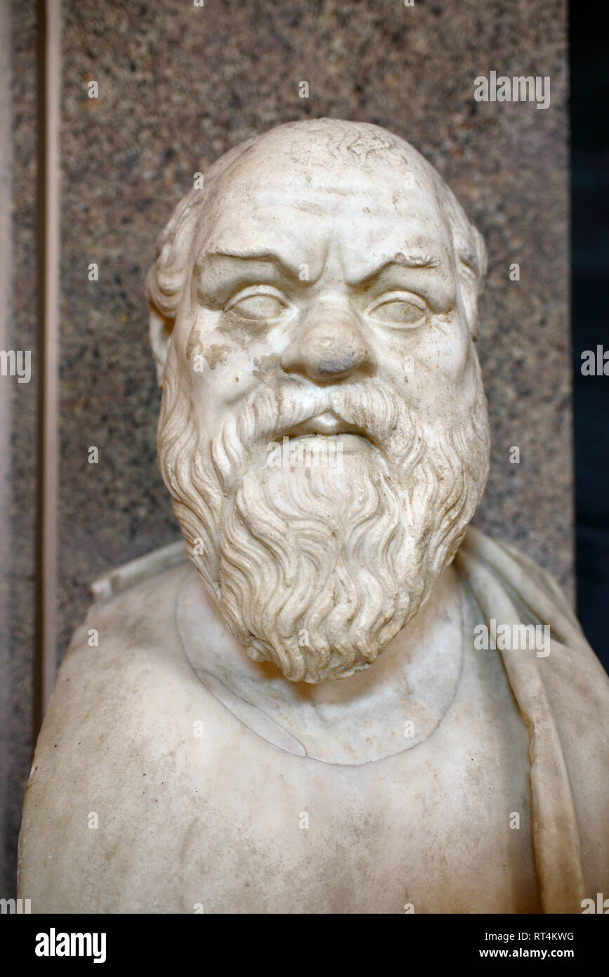 Marble Portrait or Bust of Socrates (c470-399BC) Ancient Greek ...