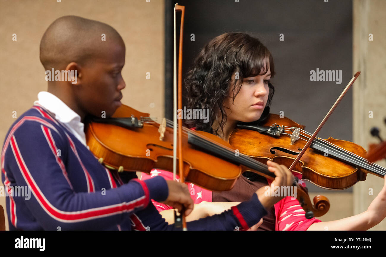 Johannesburg, South Africa - August 28 2010: Diverse youth at music ...