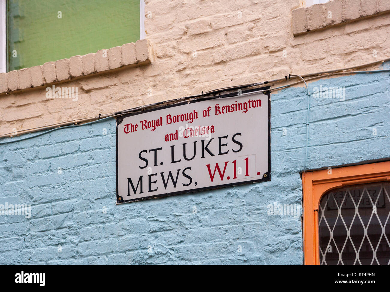St Luke's Mews street sign, Notting Hill, London Stock Photo - Alamy