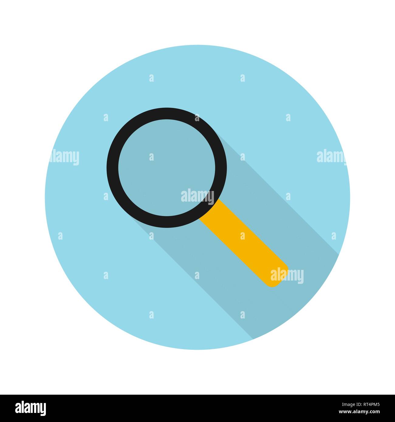 con magnifying glass with shadow. Flat sign Stock Vector Image & Art ...