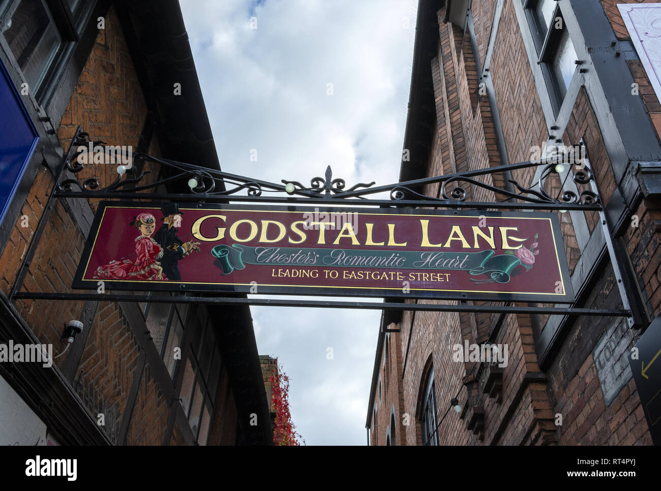 The entrance to Godstall Lane in Chester, one of only four medieval ...