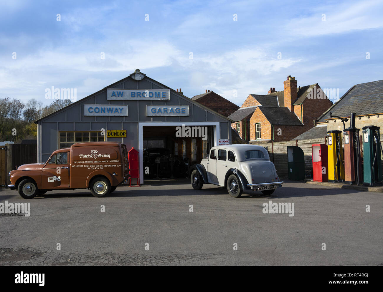 Traditional gas station at the Black Country Living Museum in Dudley ...