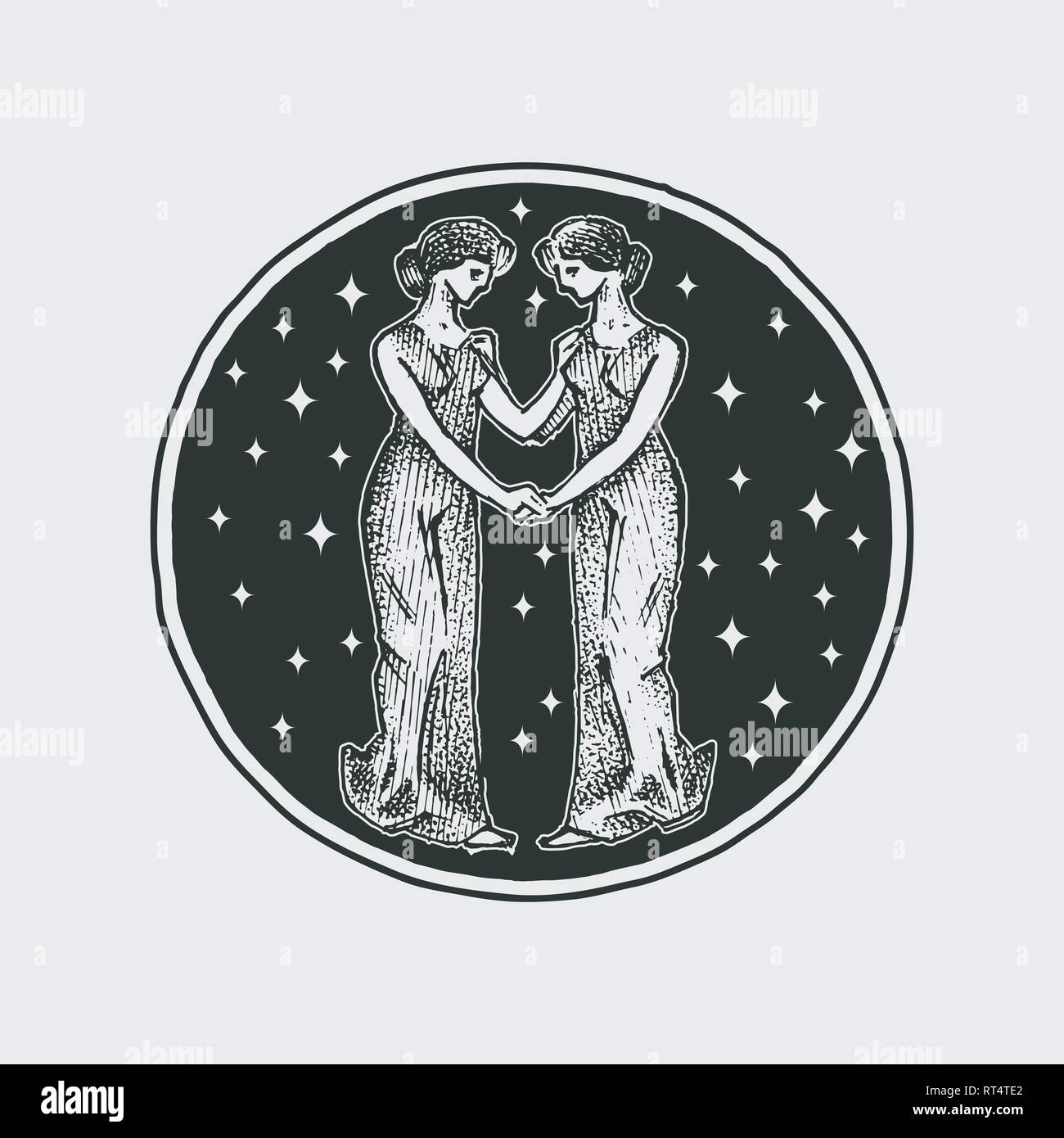 Virgo Zodiac icon. Astrology horoscope with sign. Calendar template ...