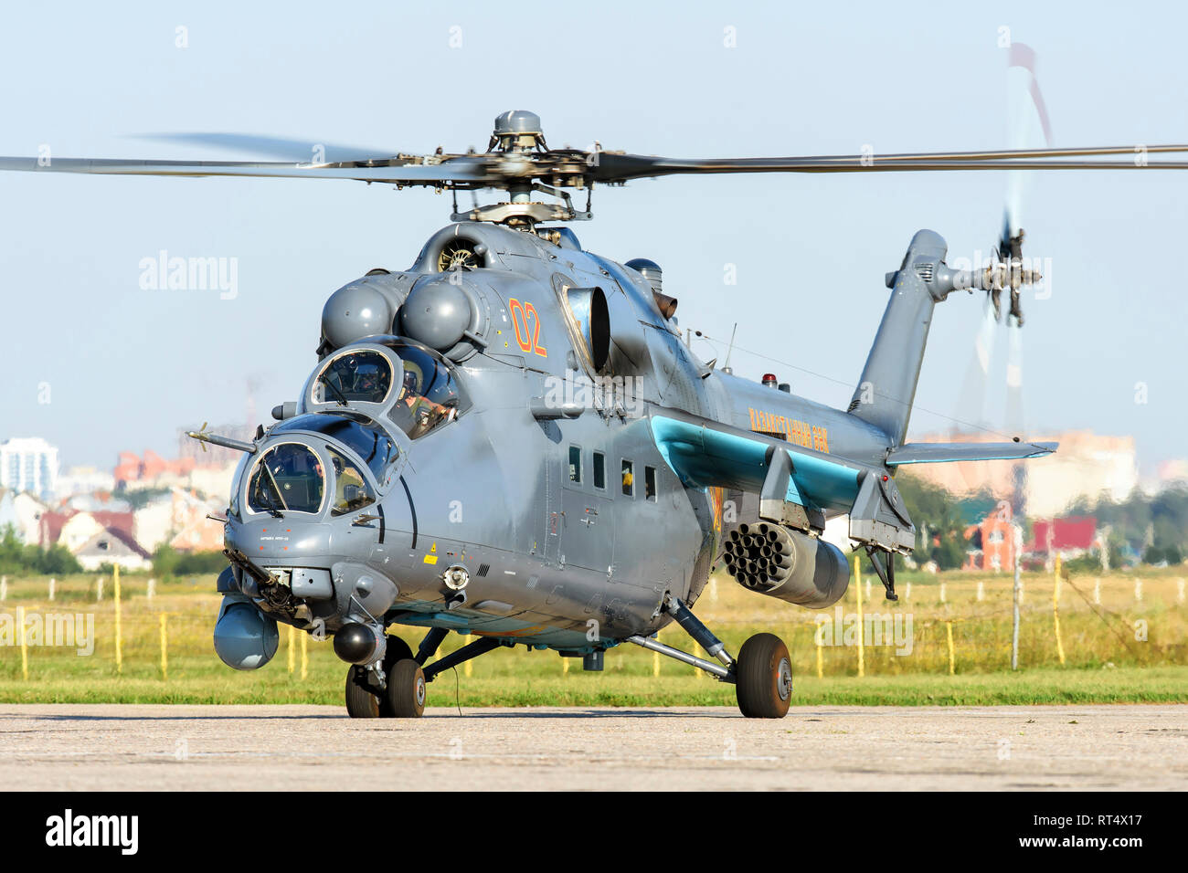 A Kazakhstan Air Defense Forces Mi-35M gunship Stock Photo - Alamy
