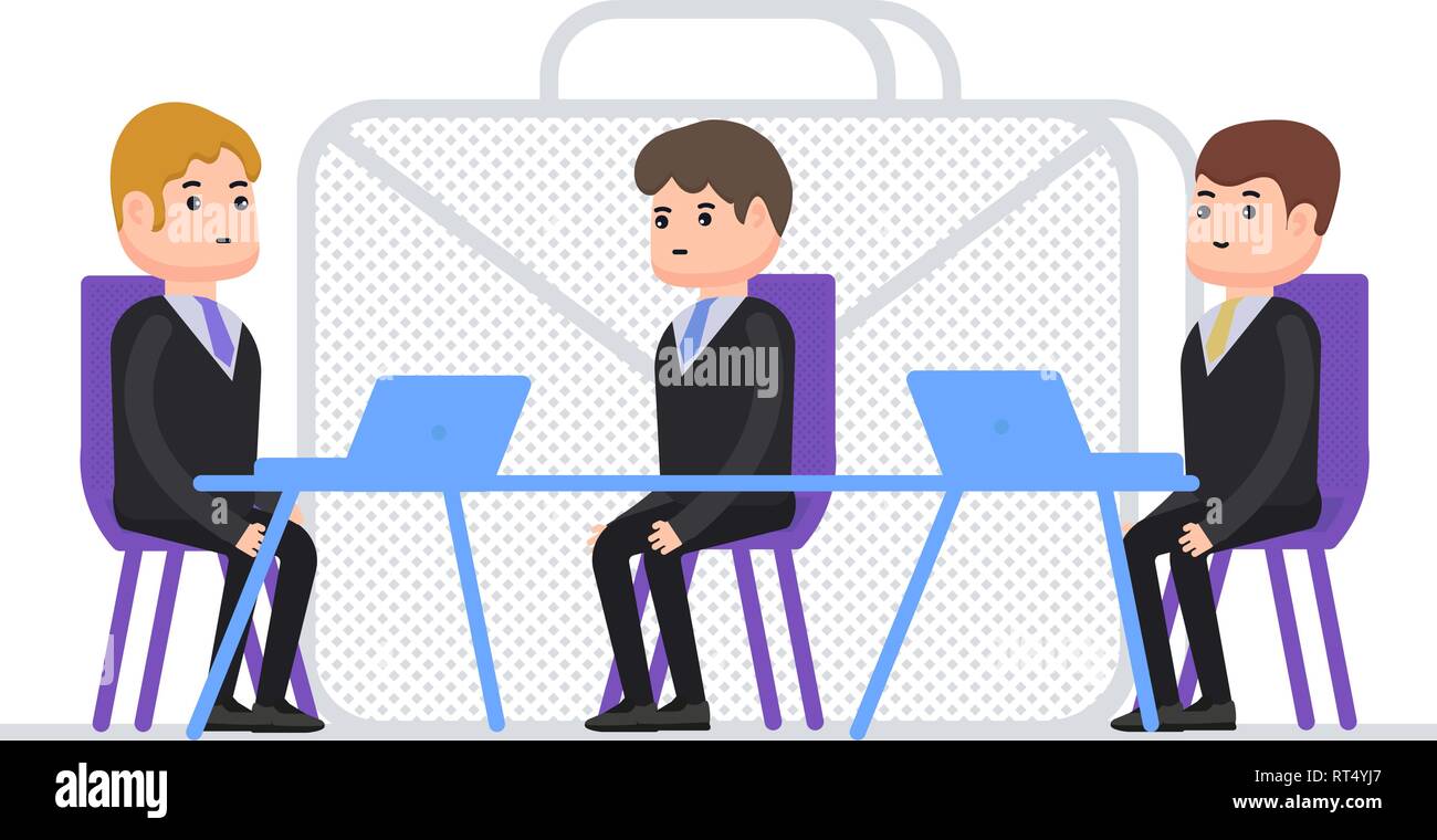 Interview for work, person gets a job as a manager, people in business ...