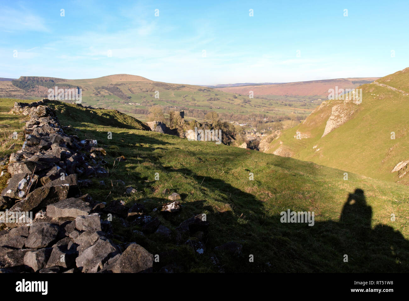 View over the hills above Castleton, Hope Valley, Peak District ...