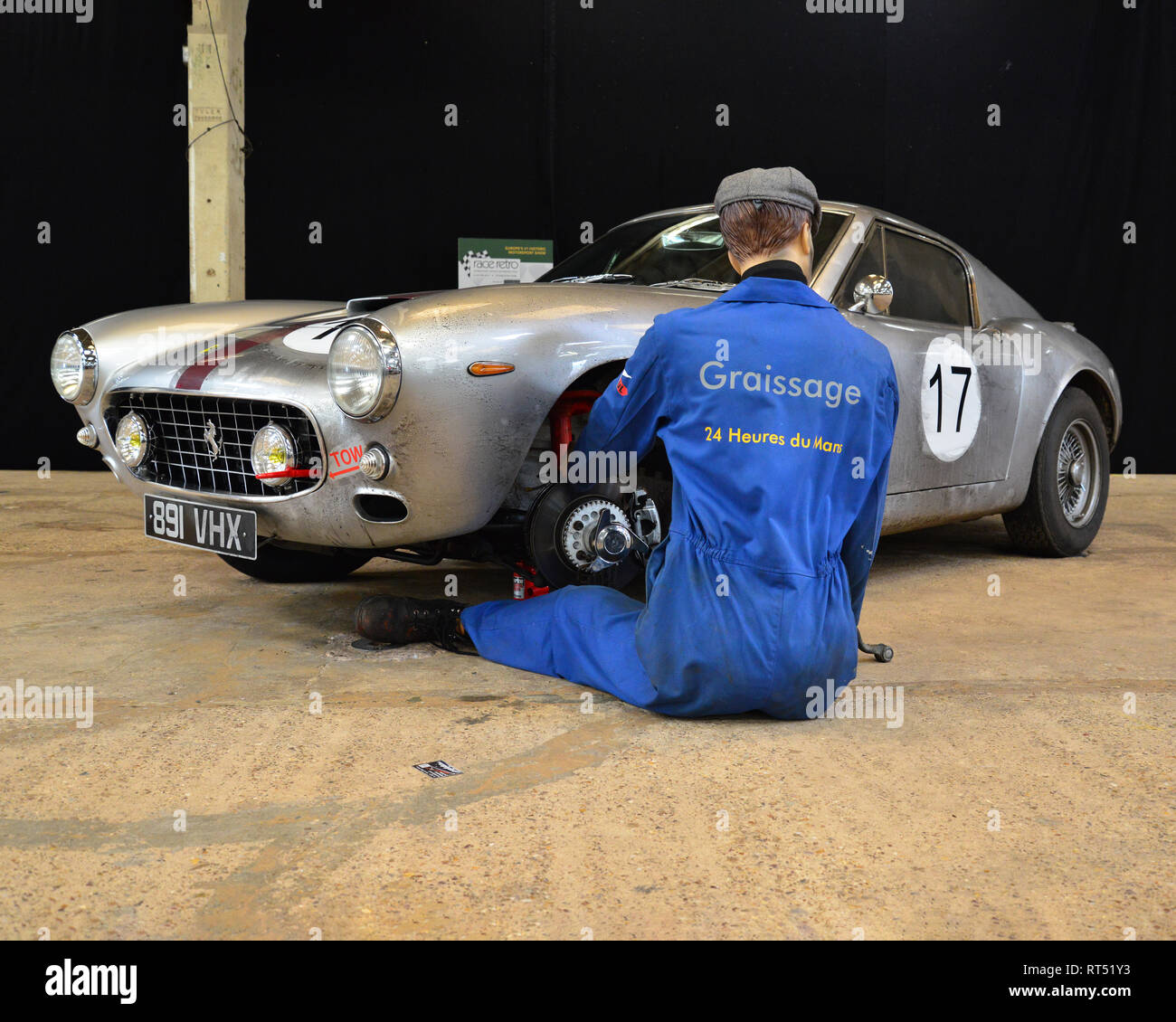 Ferrari mechanic at work, Race Retro, Exhibition, Sunday 24th February ...