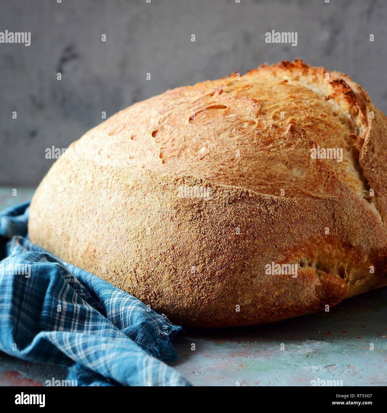 Homemade Freshly Baked Country Bread made from wheat and whole grain ...