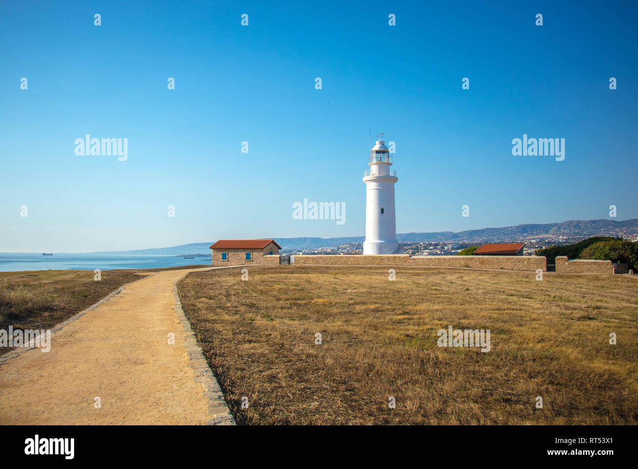 Lighthouse beach paphos hi-res stock photography and images - Alamy