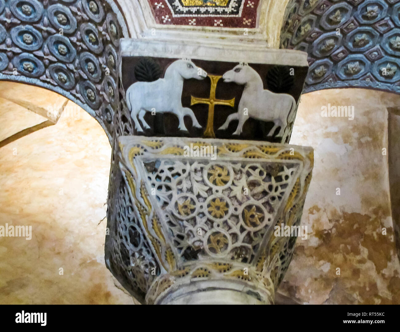 Ravenna, Italy - July 29, 2016: The interior of the ancient buildings ...