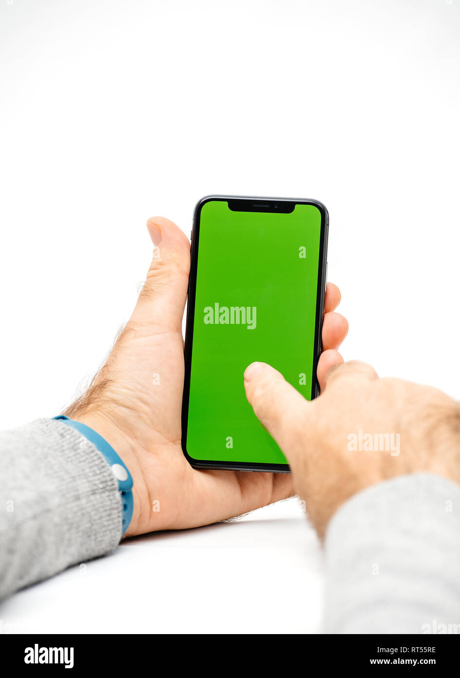 PARIS, FRANCE - NOV 5, 2017: New Apple iPhone X 10 smartphone with ...
