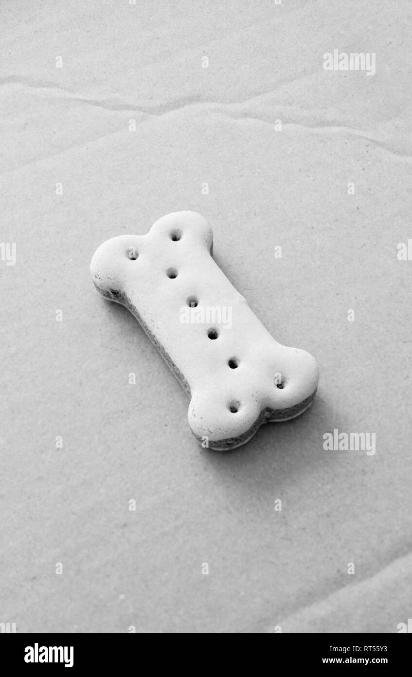 Bone shaped dry pet dog food on a cardboard box Stock Photo - Alamy
