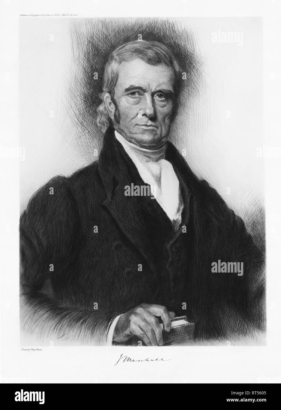 Portrait of John Marshall. Marshall was a Founding Father of the United ...