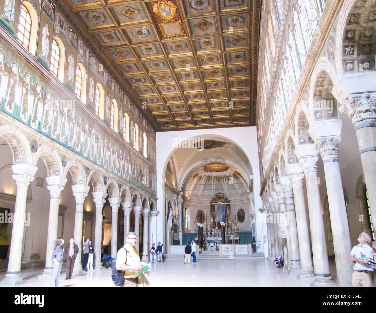 Ravenna, Italy - July 29, 2016: The interior of the ancient buildings ...