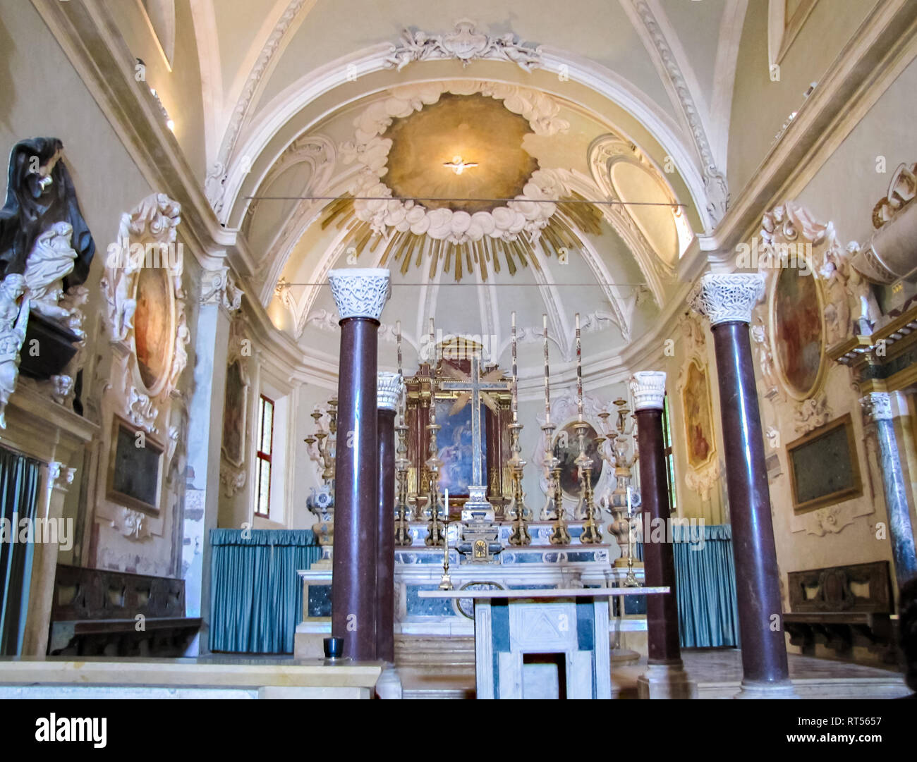 Ravenna, Italy - July 29, 2016: The interior of the ancient buildings ...