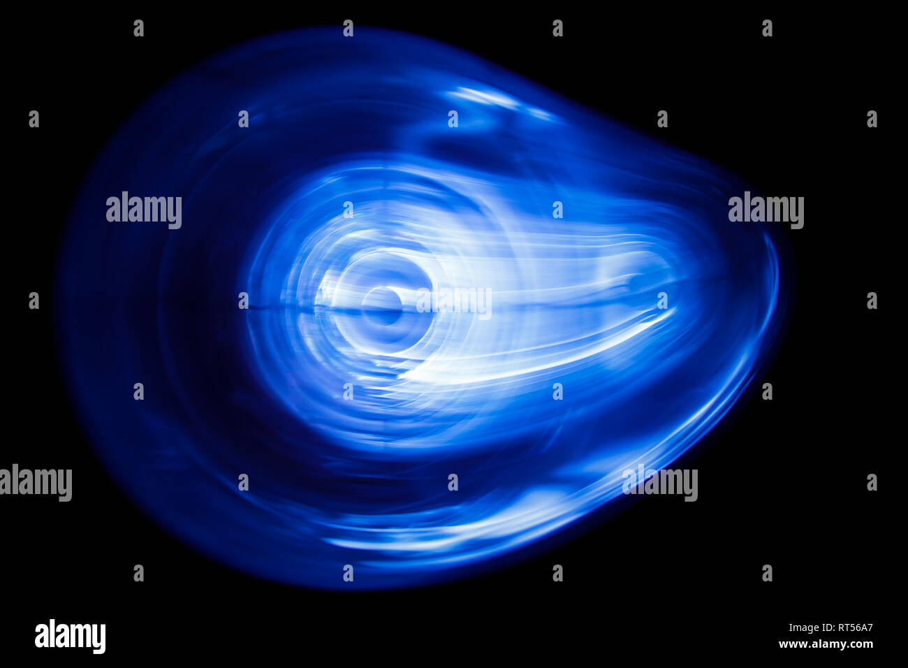 Sound waves in the visible blue color in the dark Stock Photo - Alamy
