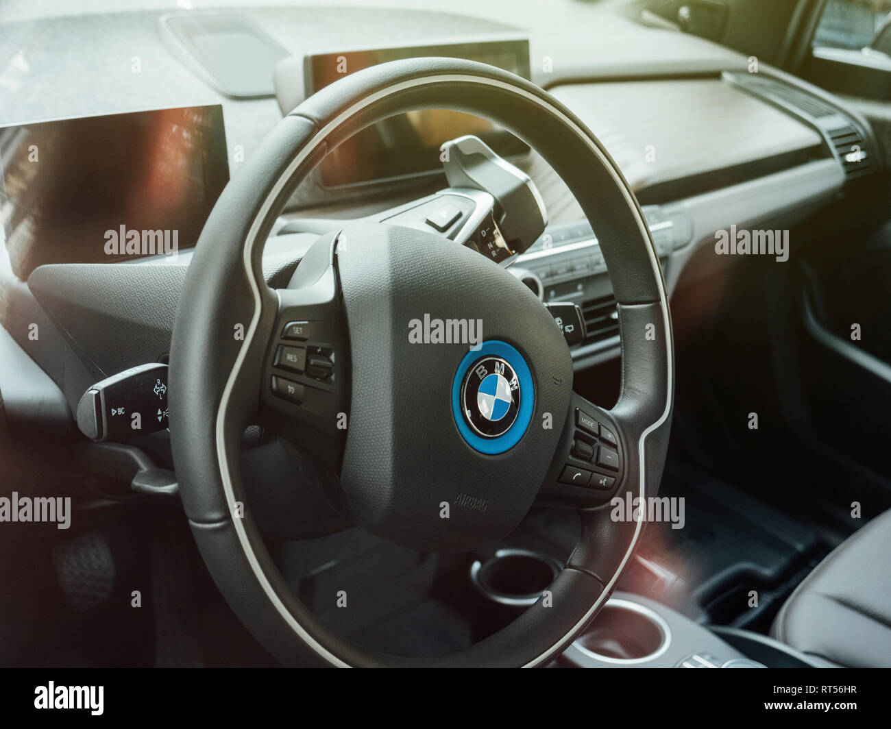 STRASBOURG, FRANCE - OCT 1, 2017: Interior detail of the electric ...