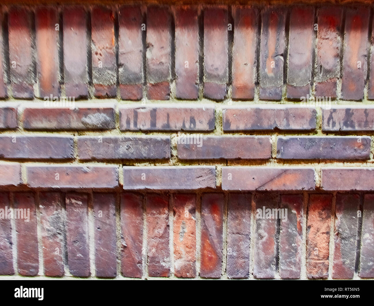 Masonry from clay red brick on cement mortar Stock Photo - Alamy