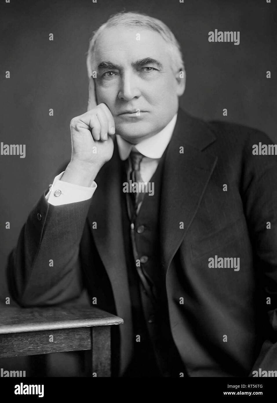 Portrait of U.S. President Warren Harding, dated 1920 Stock Photo - Alamy