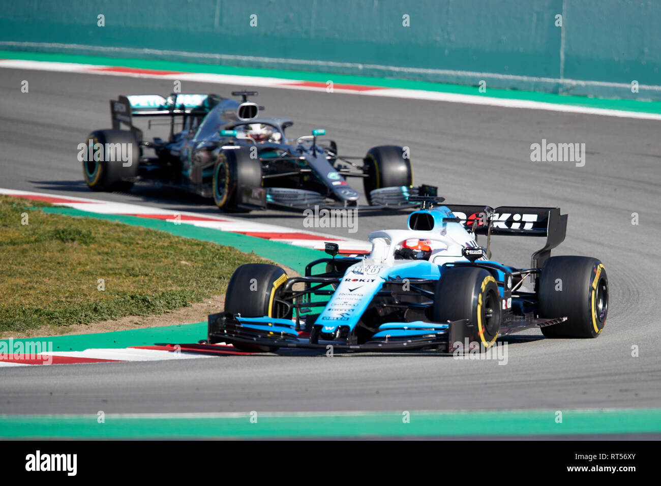 Robert Kubica (Williams Racing) FW42 car and Lewis Hamilton (Mercedes ...