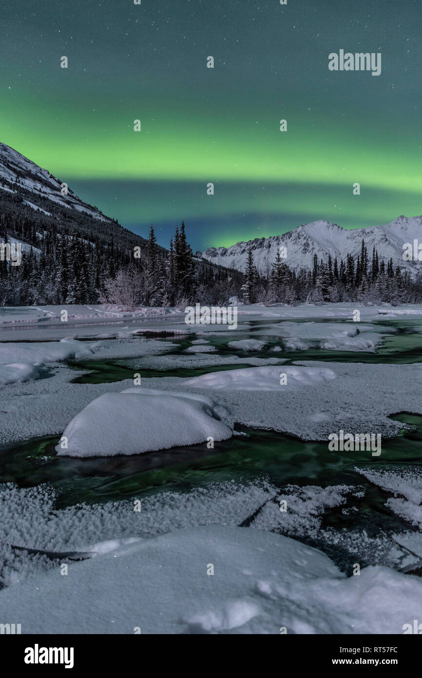 Northern lights, Annie Lake, Yukon, Canada Stock Photo - Alamy