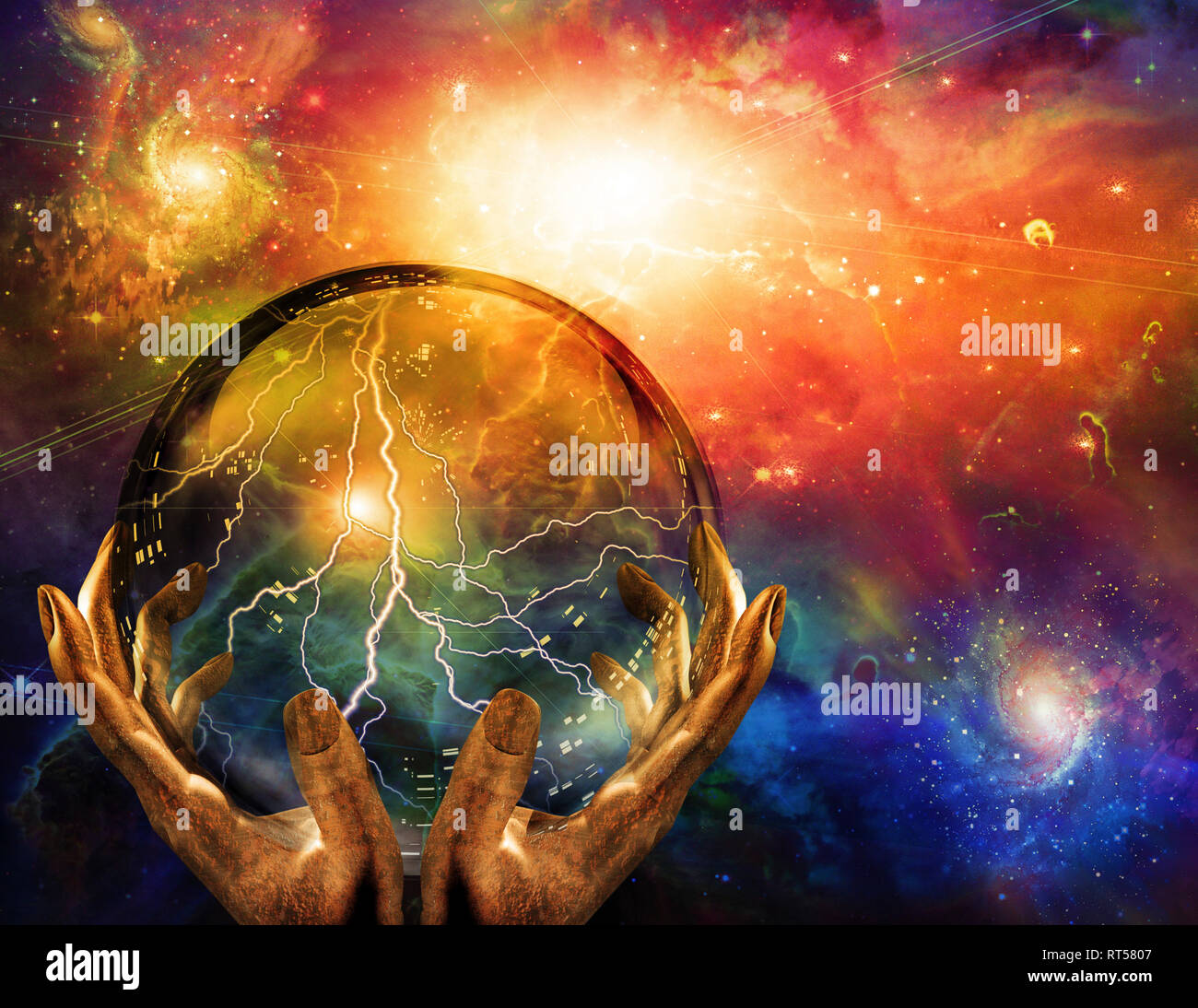 Energy observed in sphere Stock Photo - Alamy