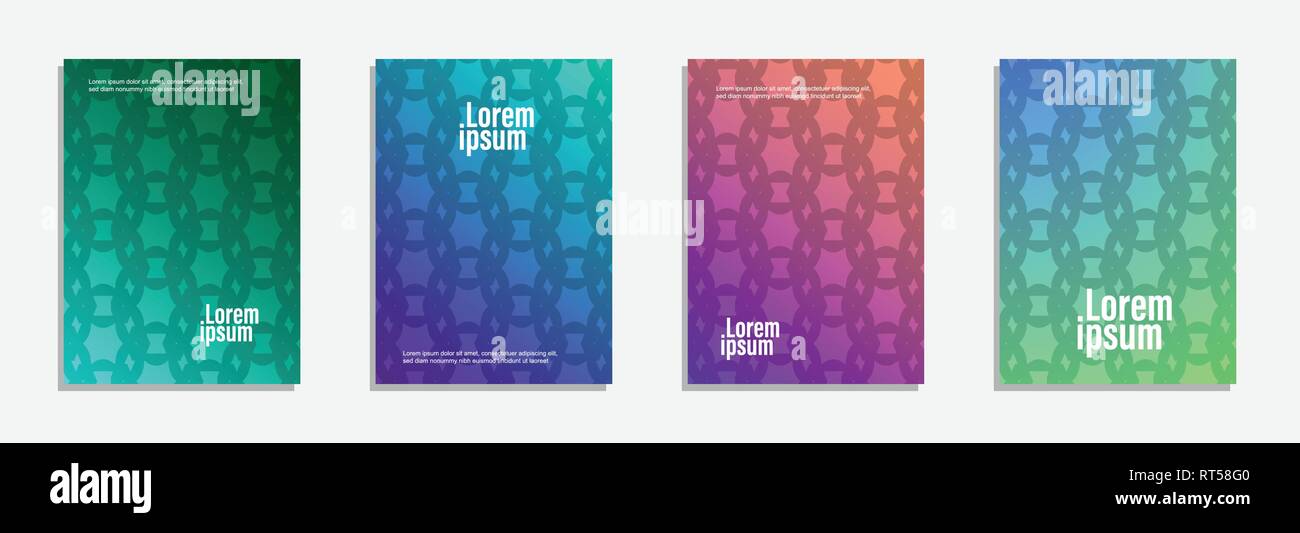 Colorful And Modern Cover Design. Set Of Geometric Pattern Background 