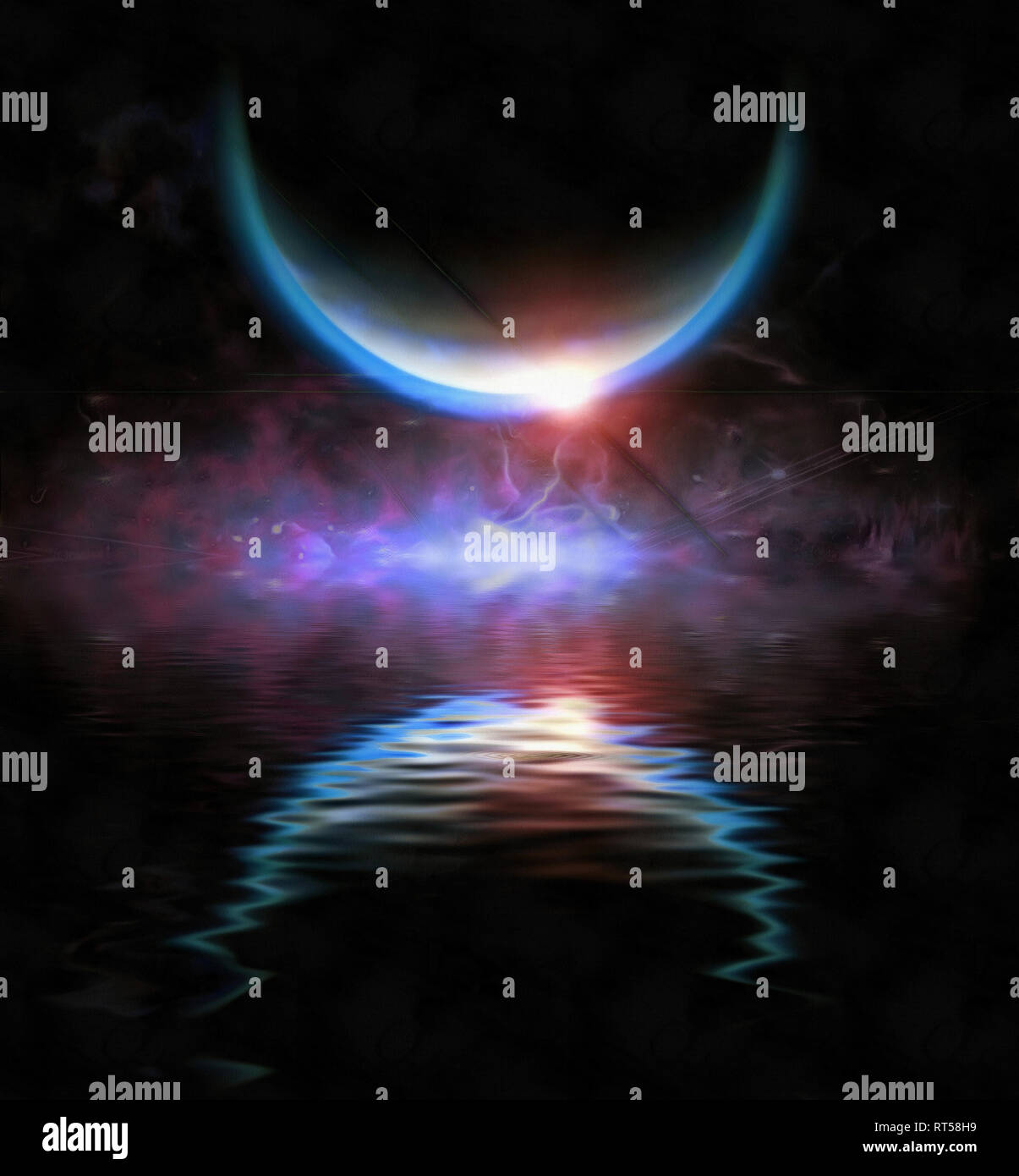 Lunar glow over water hi-res stock photography and images - Alamy