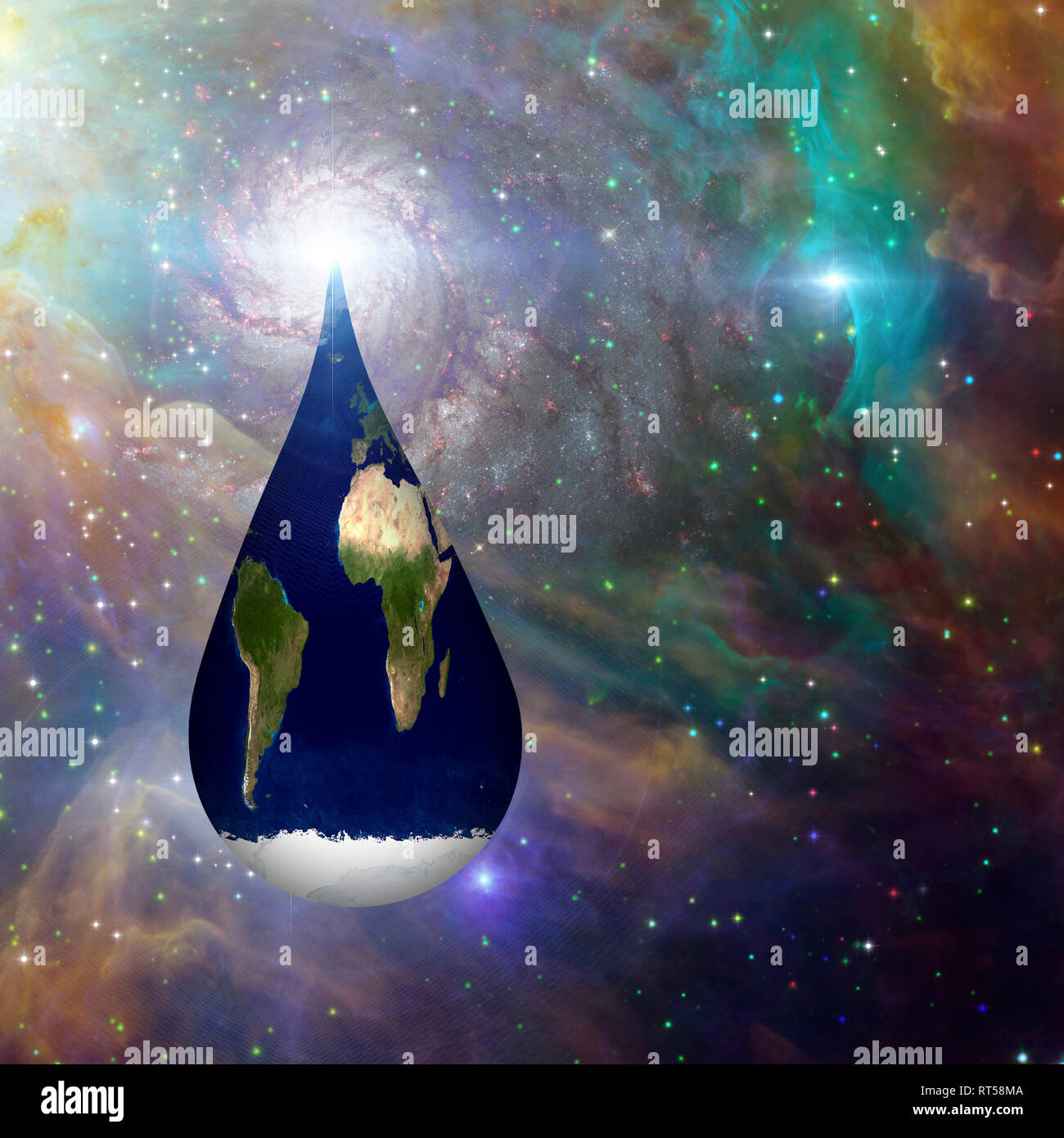 Droplet Earth forms in galaxy Stock Photo - Alamy