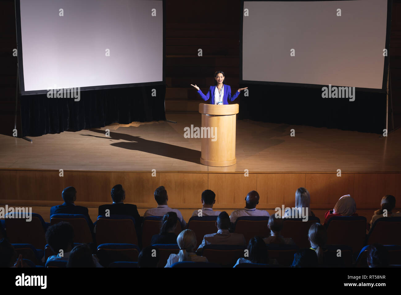 Public speaking podium hi-res stock photography and images - Alamy