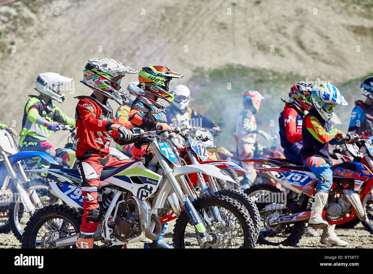 Motocross Race Start Line Stock Photos & Motocross Race Start Line ...