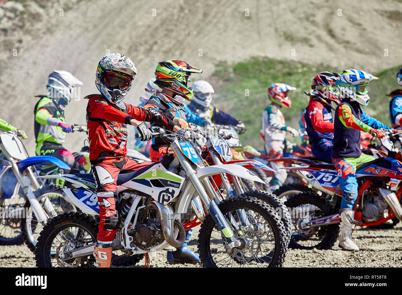 Motocross Race Start Line Stock Photos & Motocross Race Start Line ...