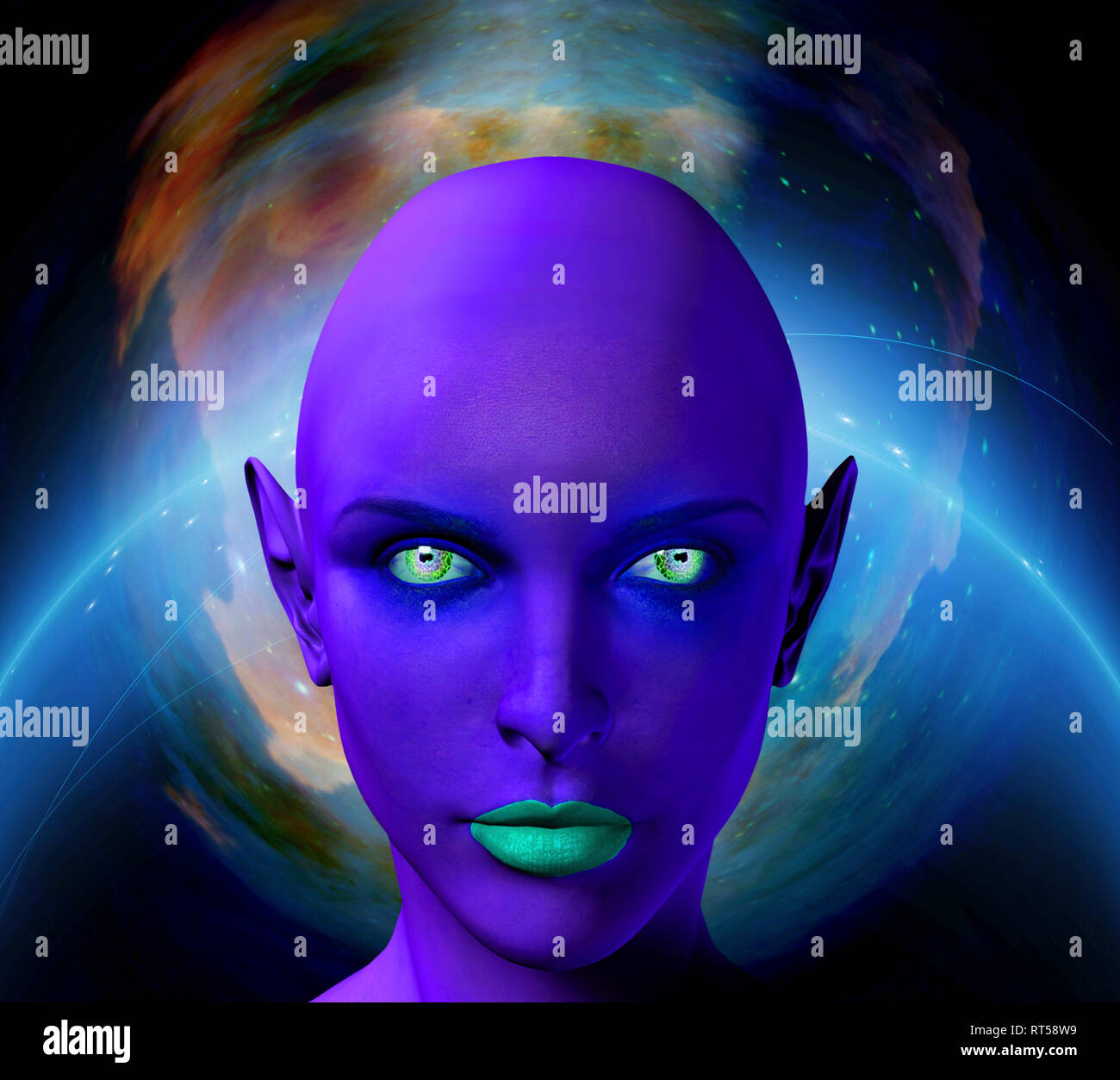 The face of female alien Stock Photo - Alamy