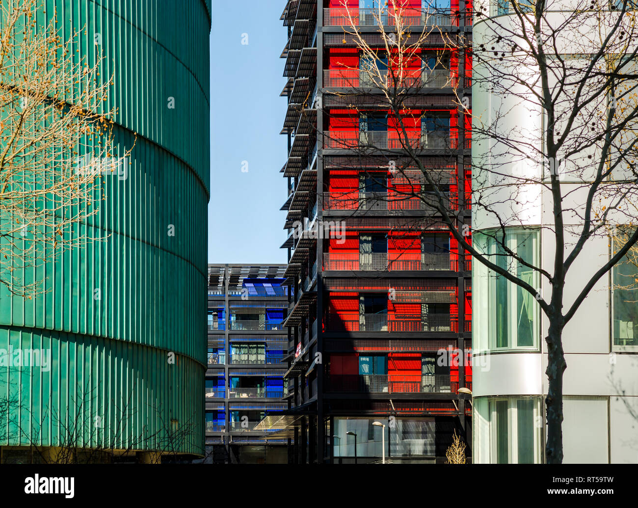 Modern buildings in Strasbourg, combination of different colors, France ...