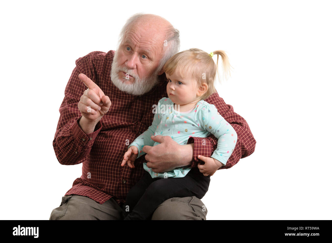 Old good grandpa and his little granddaughter Stock Photo - Alamy