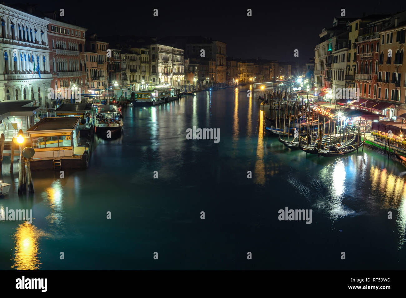 Grand Canal of Venice during the night Stock Photo - Alamy