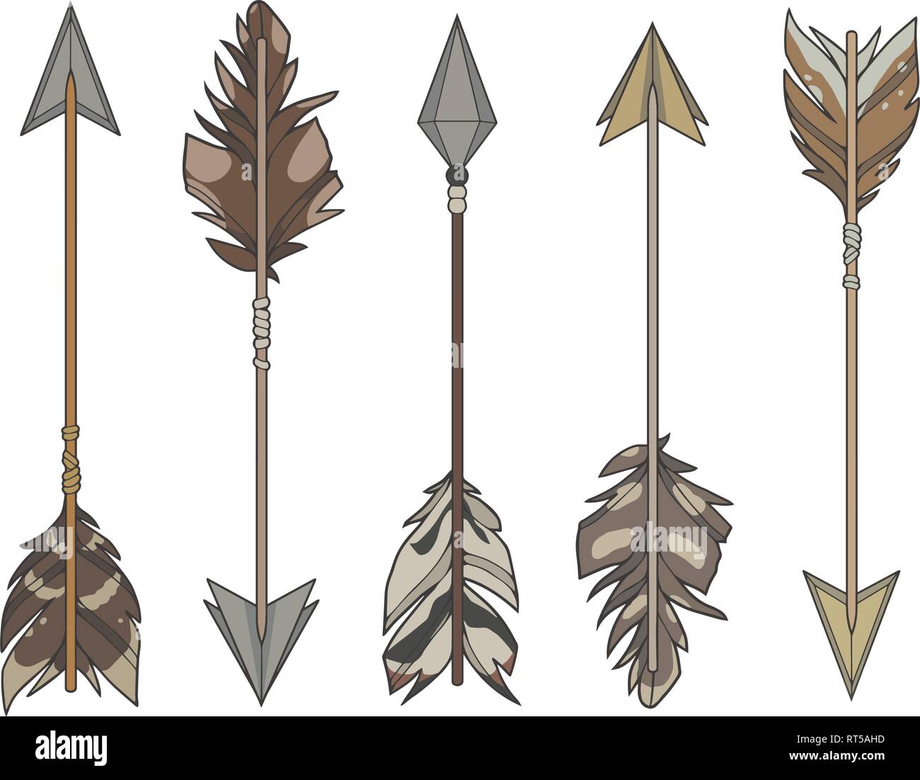 Cartoon style illustration vector set of different target arrows ...