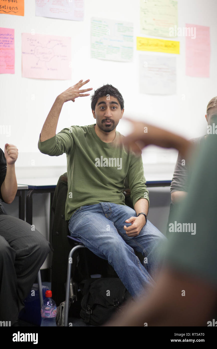 adults in a further education college learning how to use sign language ...