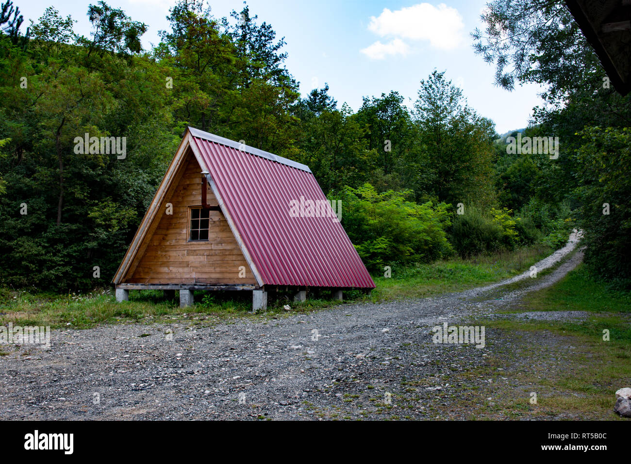 Small wooden hut in the forest on Tara mountain in Serbia Stock Photo ...