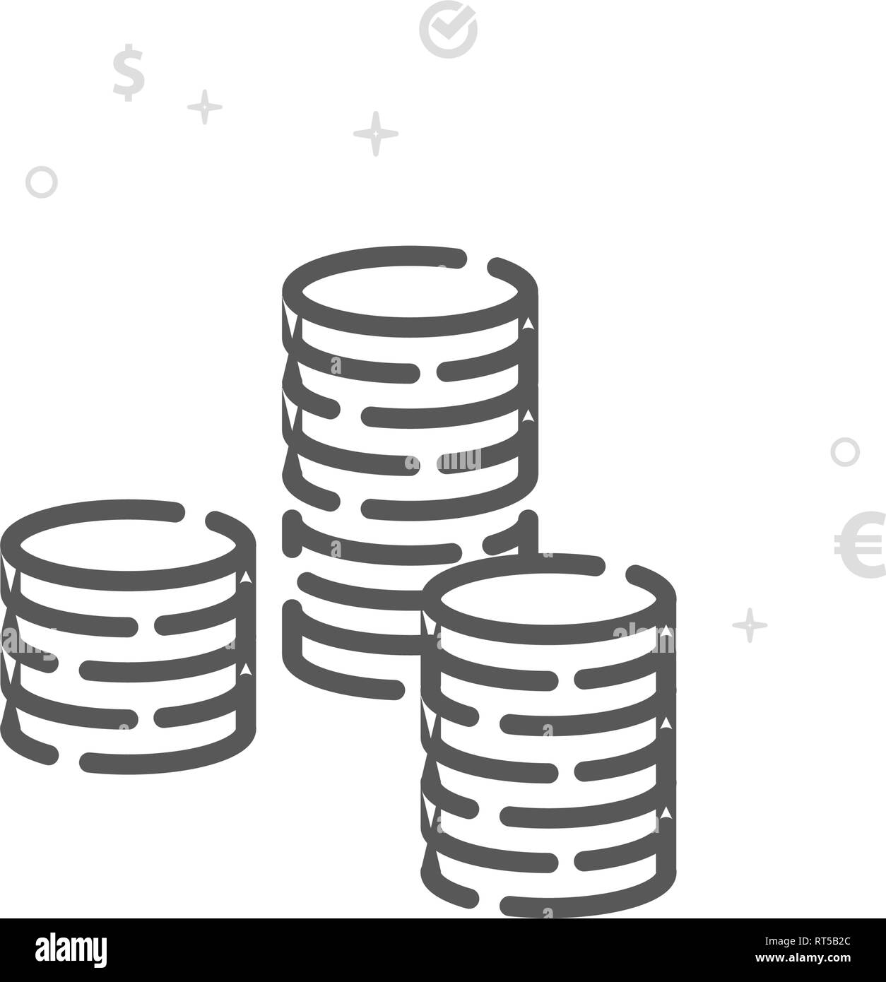 Stack of Coins Vector Line Icon. Money and Finance Symbol, Pictogram ...