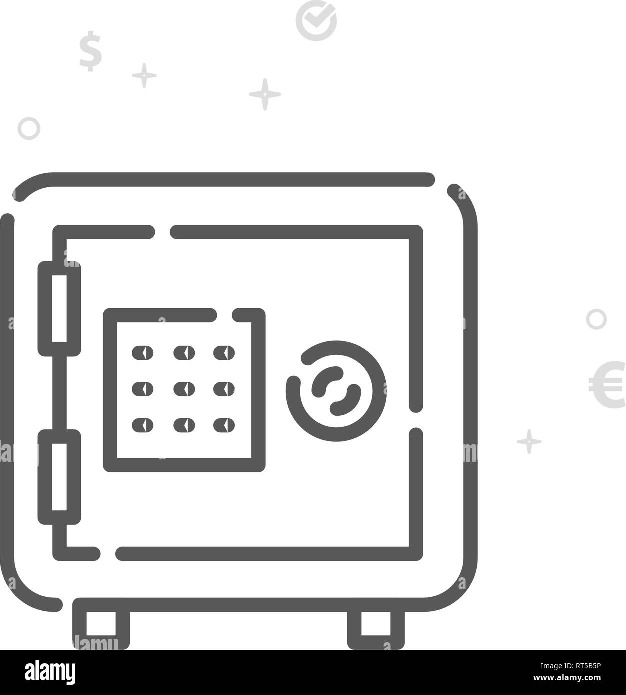 Safe, Deposit Vector Line Icon. Money and Finance Symbol, Pictogram ...